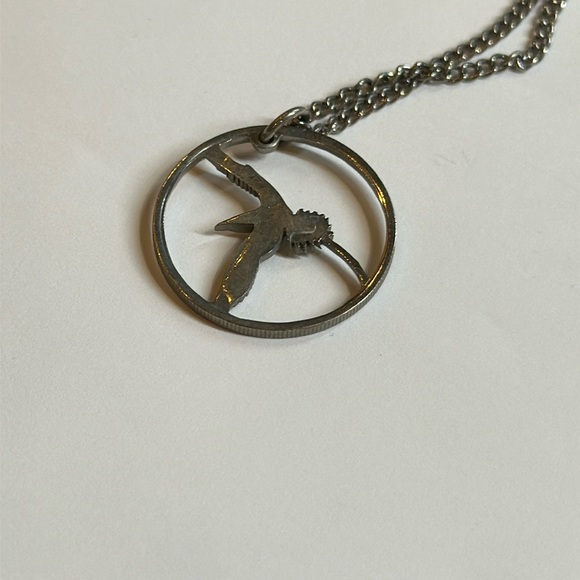Vintage | Jewelry | Vintage Coin Cut Carved Quarter Bird Pendant ...